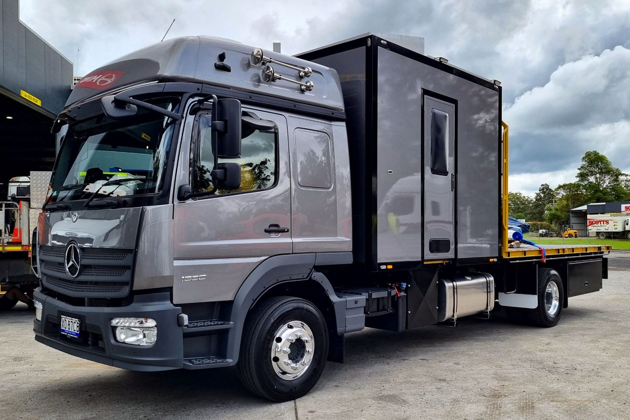 Mercedes Benz Atego with air conditioned dog kennels & kitchenette on the back! – Mavin Truck ...